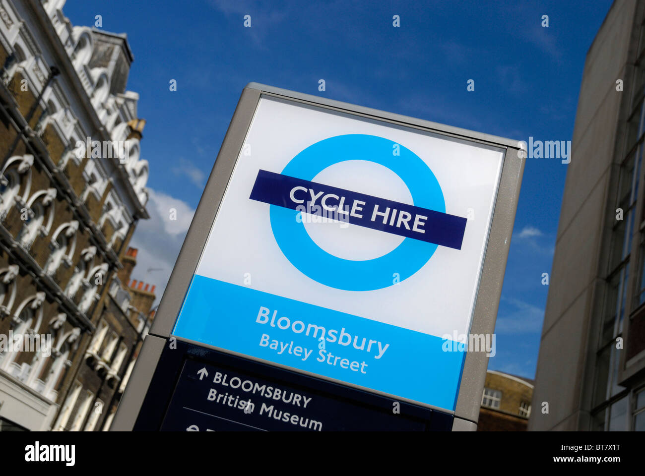Barclays Cycle Hire docking station sign, London, England Stock Photo ...