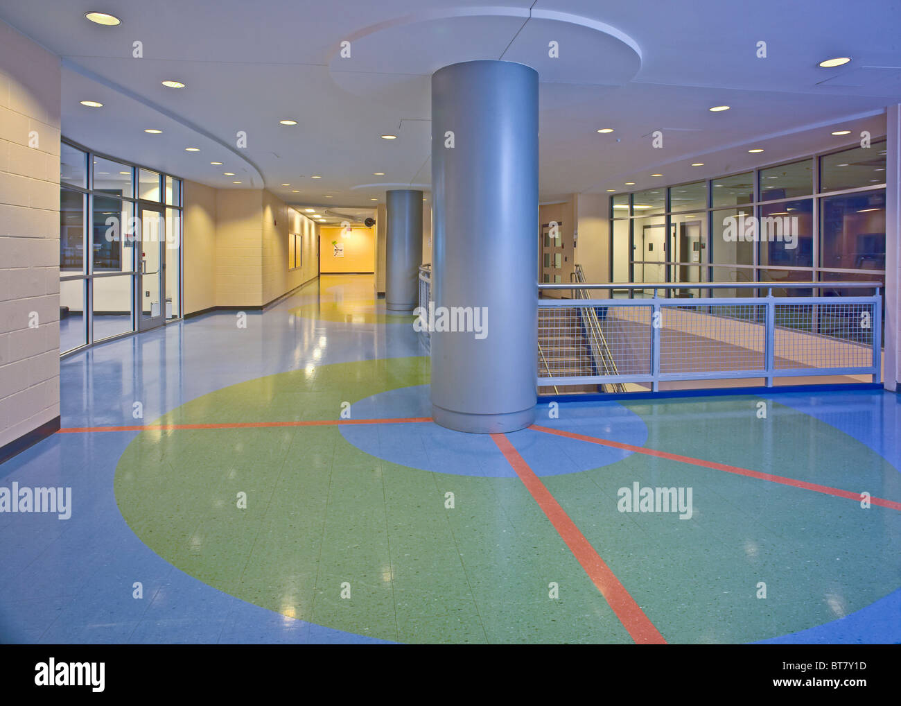Interior hallway urban high school Stock Photo - Alamy