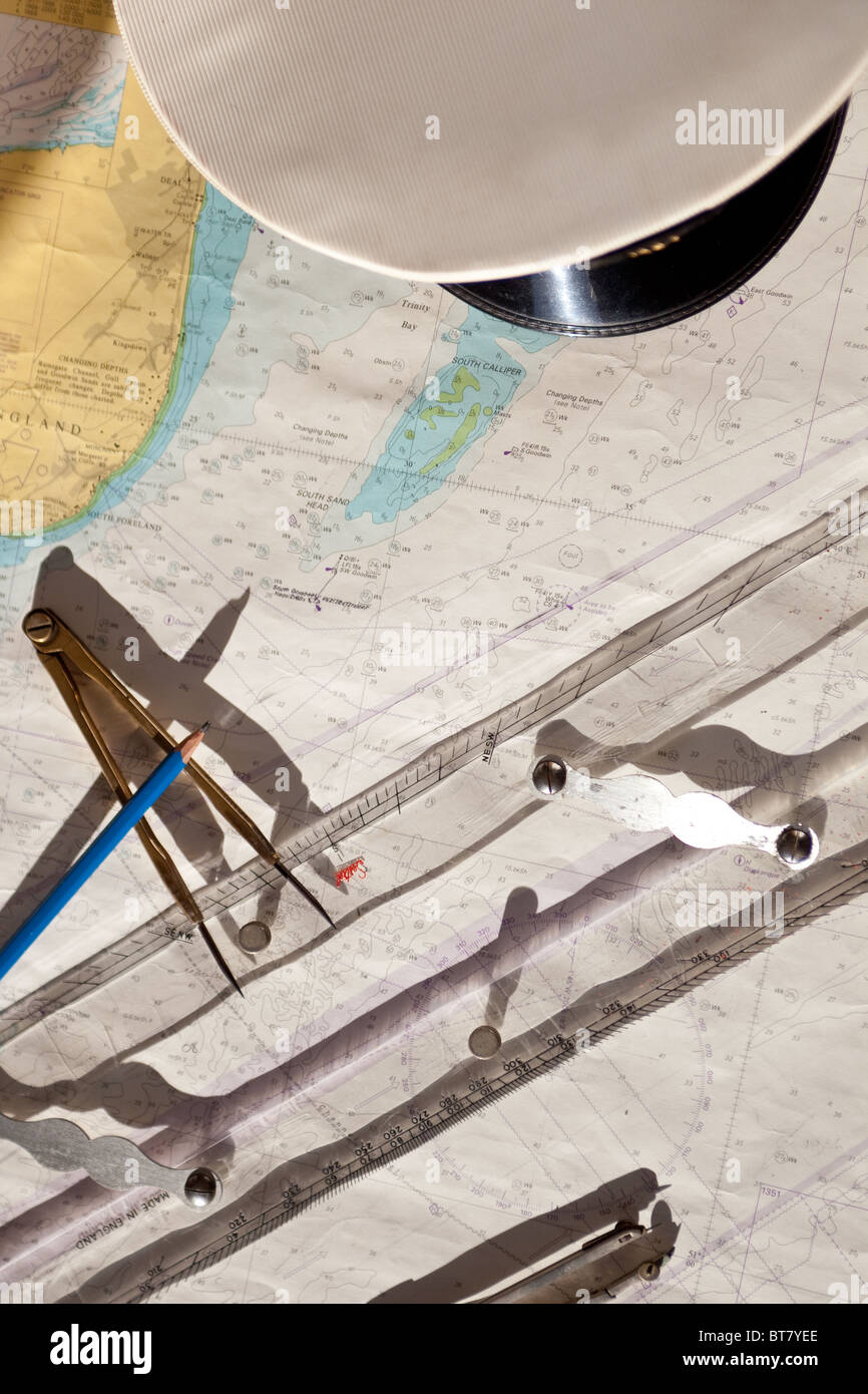 Navigation marine chart plot hi-res stock photography and images - Alamy