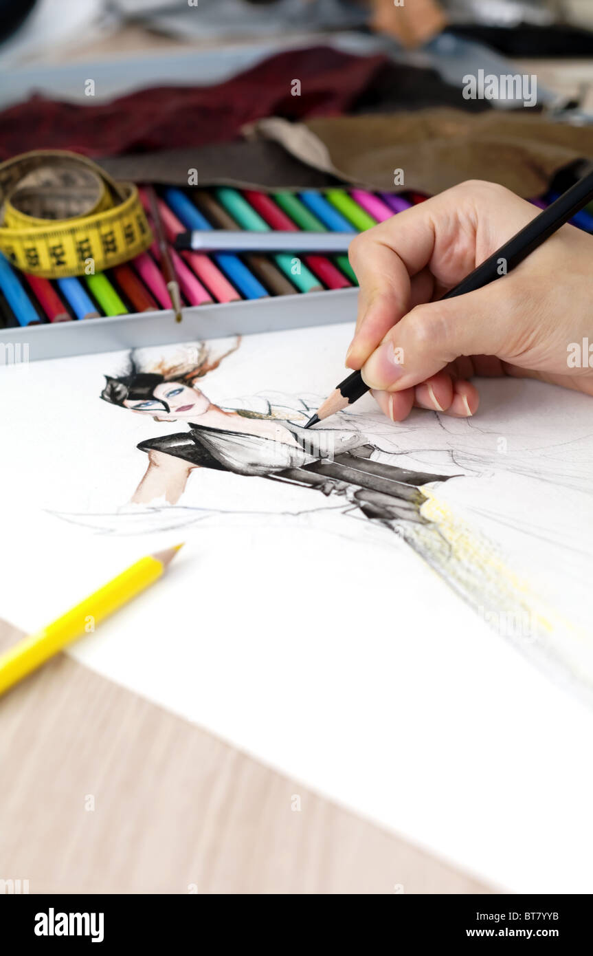 Fashion hand drawing hi-res stock photography and images - Alamy