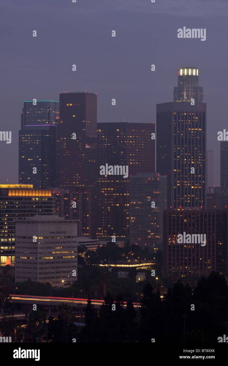 Night time view of downtown Los Angeles Stock Photo - Alamy