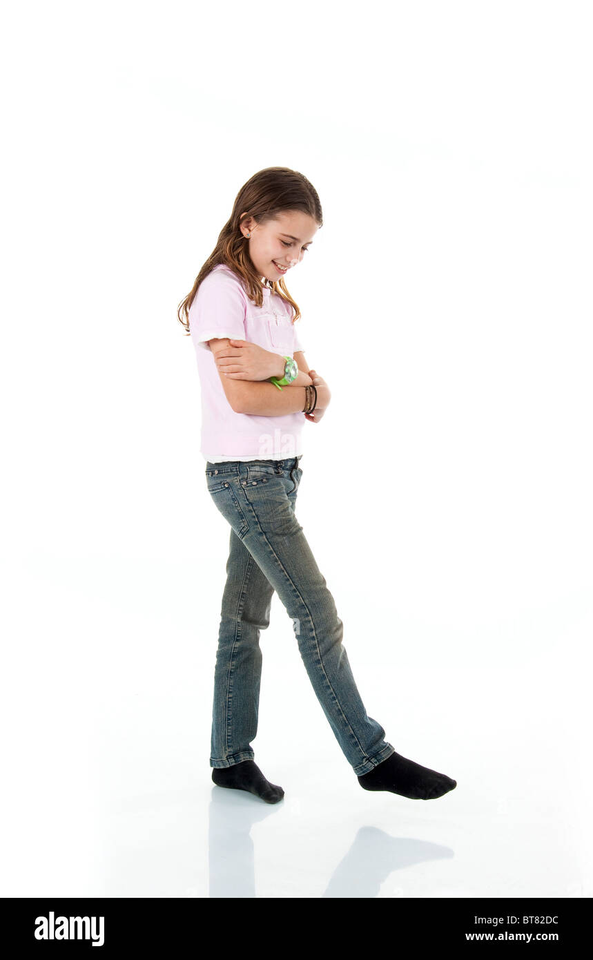 Beautiful girl isolated on white background Stock Photo - Alamy