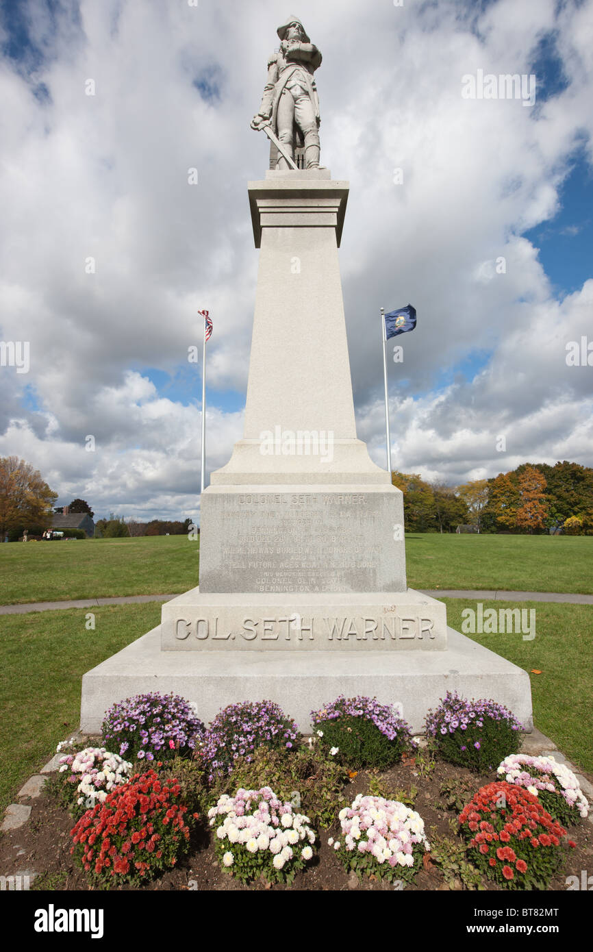 Statue of Colonel Seth Warner on the grounds of the Bennington Battle ...