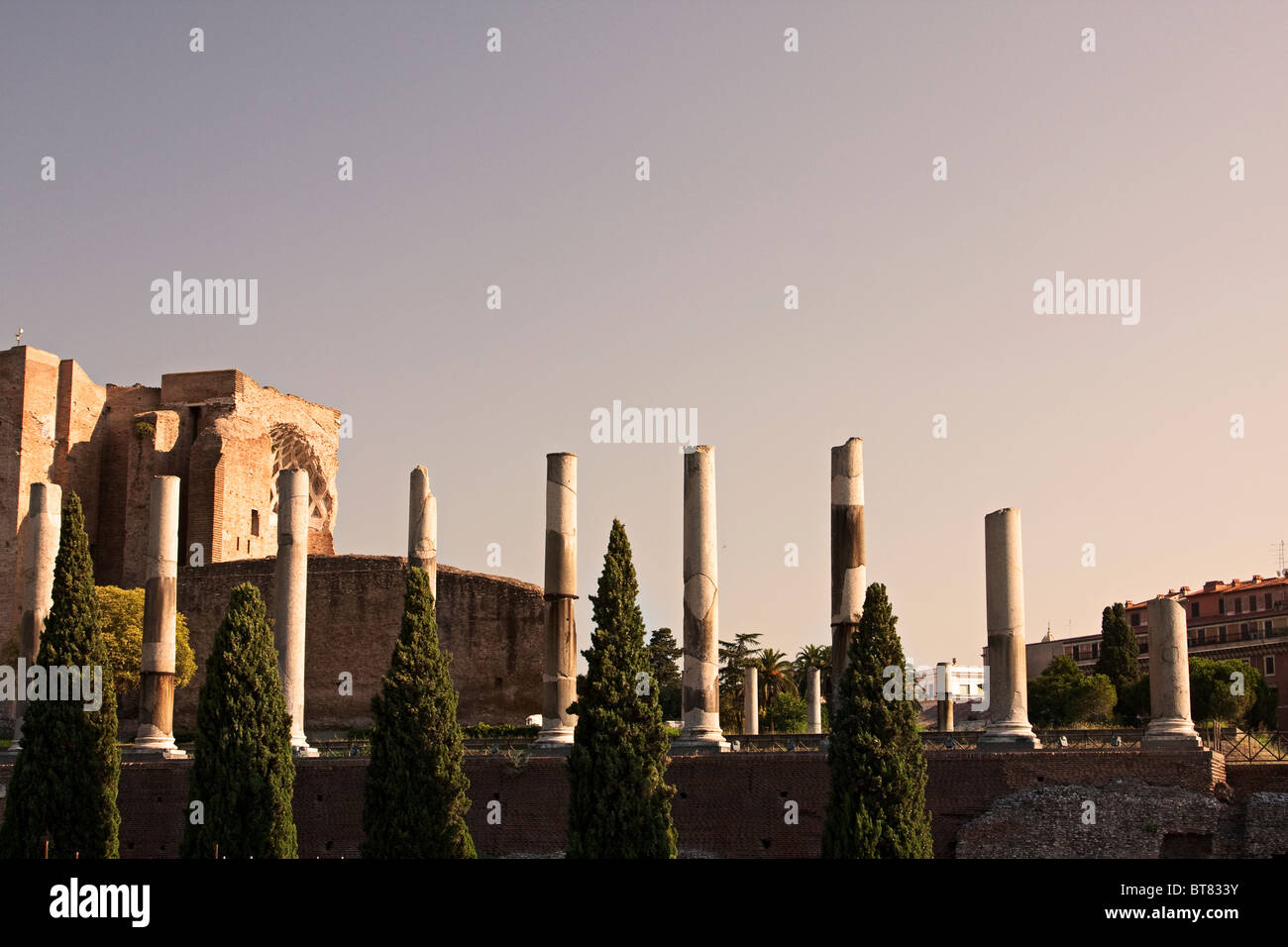 Columns on the sacred way. Rome, Italy Stock Photo - Alamy
