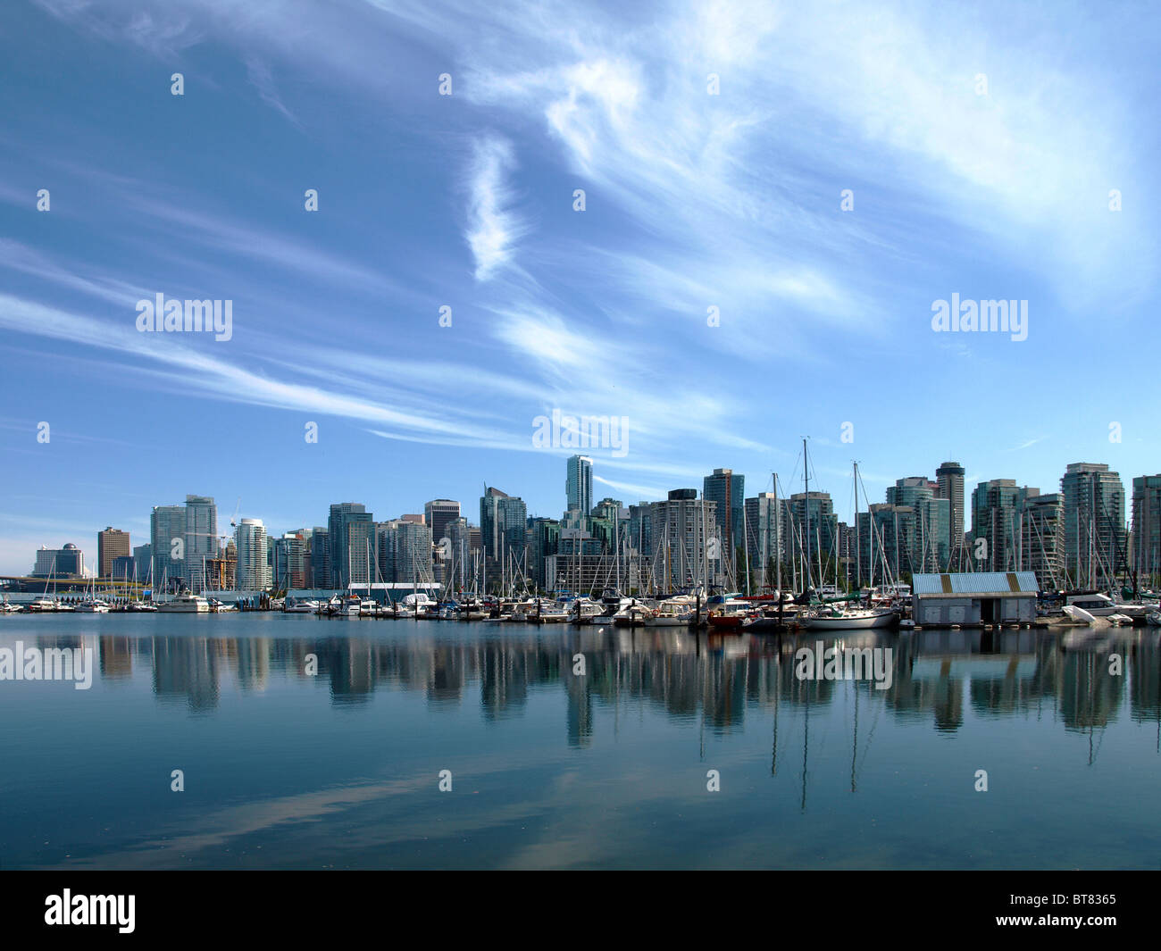 Vancouver Canada cityscape with towers, sky and boats Stock Photo - Alamy