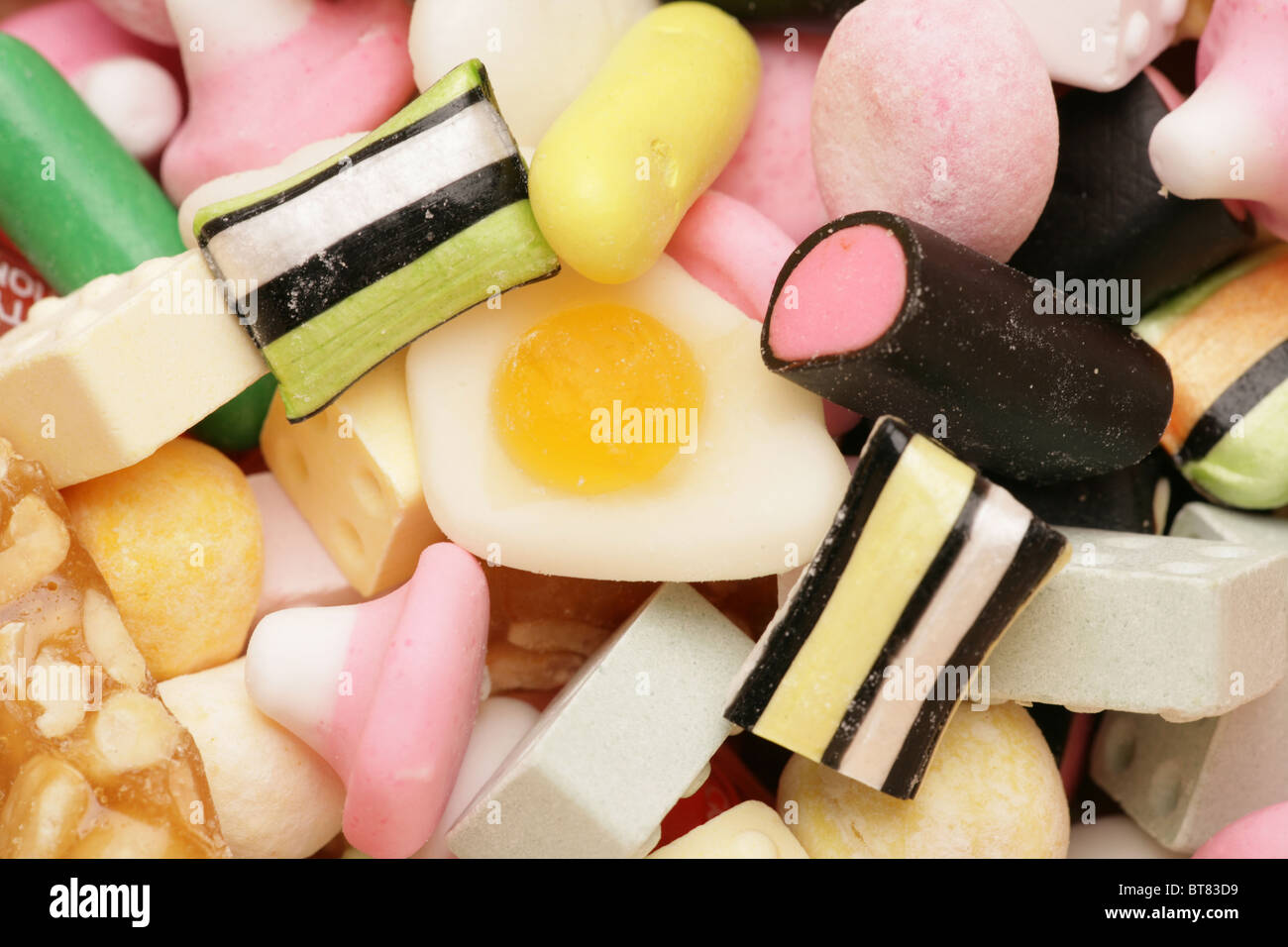 Mixture of sweets background texture Stock Photo - Alamy
