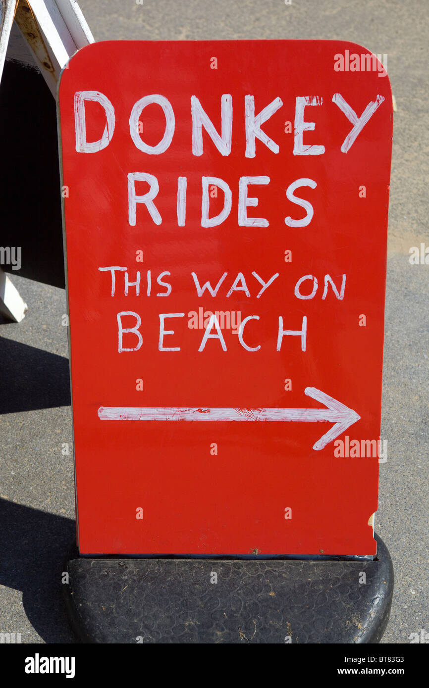 Donkey Rides Sign Stock Photo - Alamy