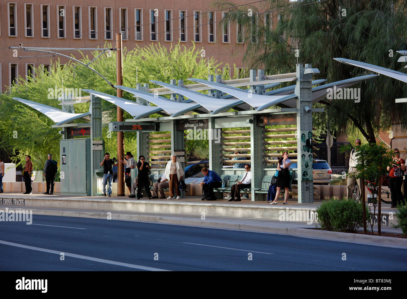 Light Rail train stop in Phoenix, Arizona, USA Stock Photo - Alamy