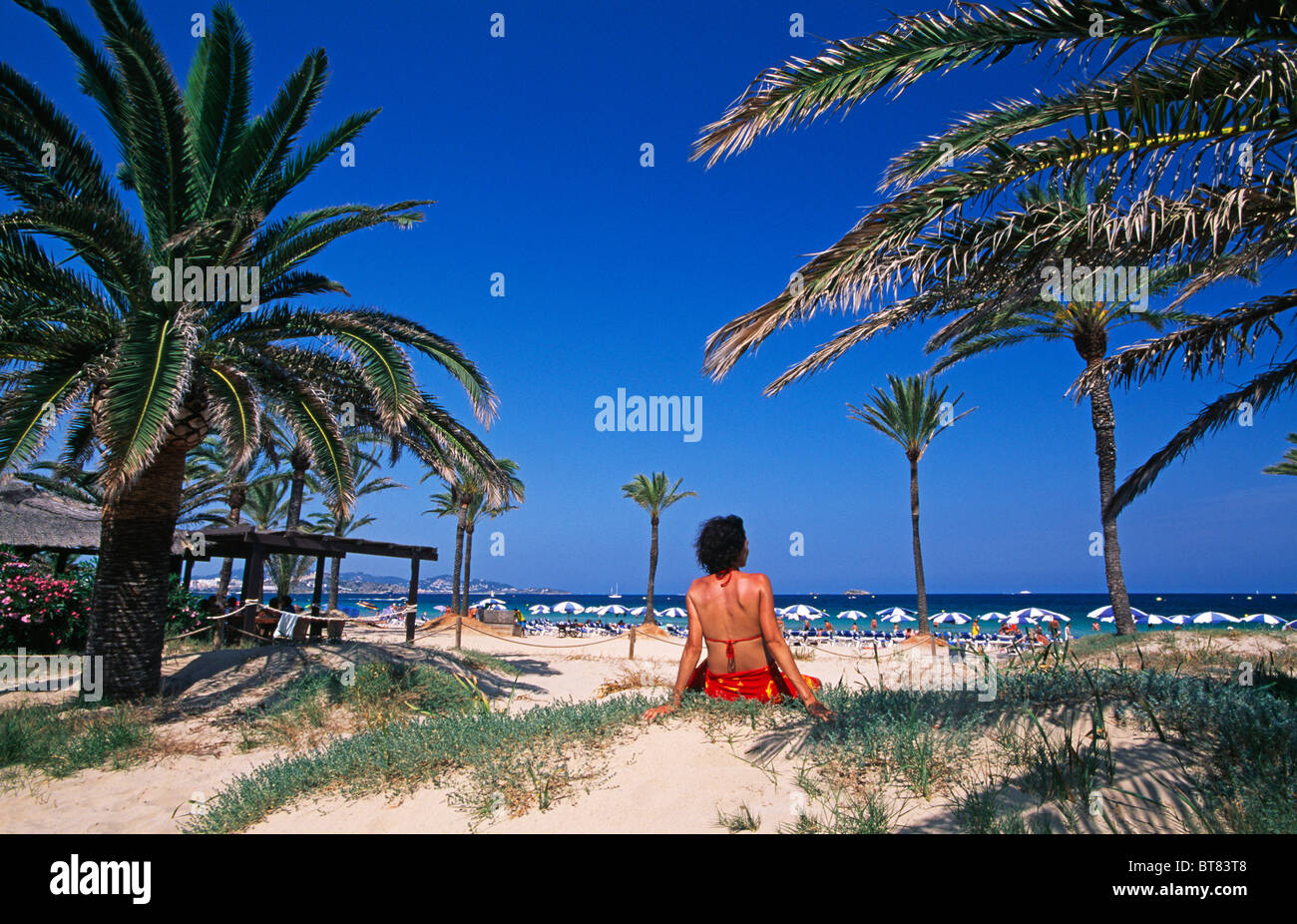 Playa d'en Bossa, Ibiza, Balearic Islands, Spain Stock Photo - Alamy