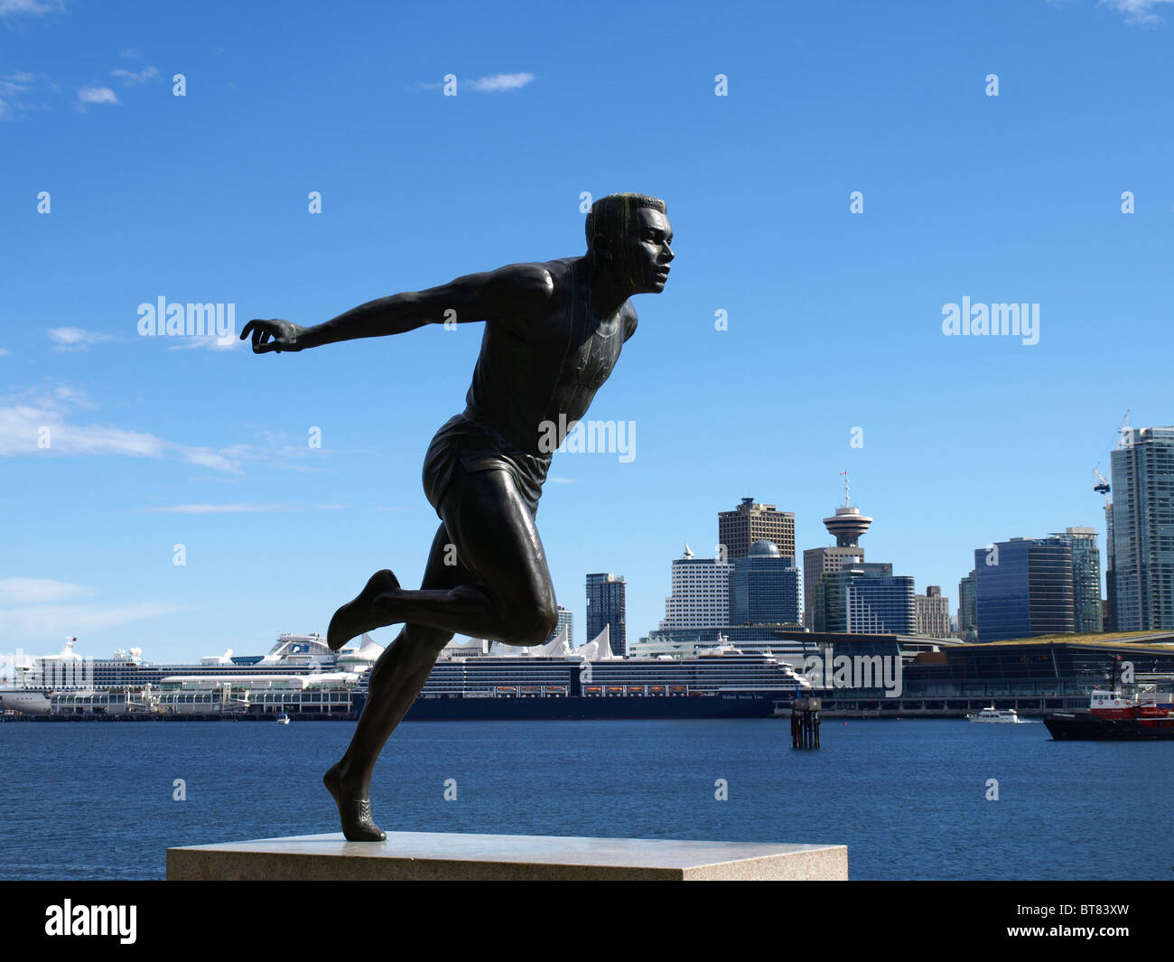 Vancouver Canada cityscape with towers, sky and monument Stock Photo ...
