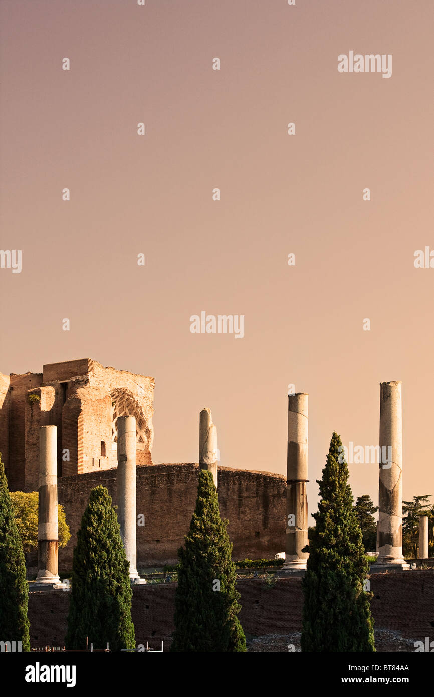 Columns on the sacred way. Rome, Italy Stock Photo - Alamy