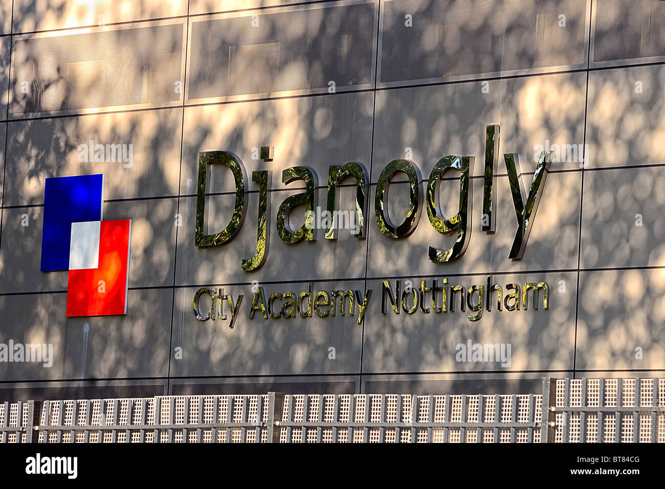 Djanology Djanogly City Academy, Nottingham, signage Stock Photo - Alamy