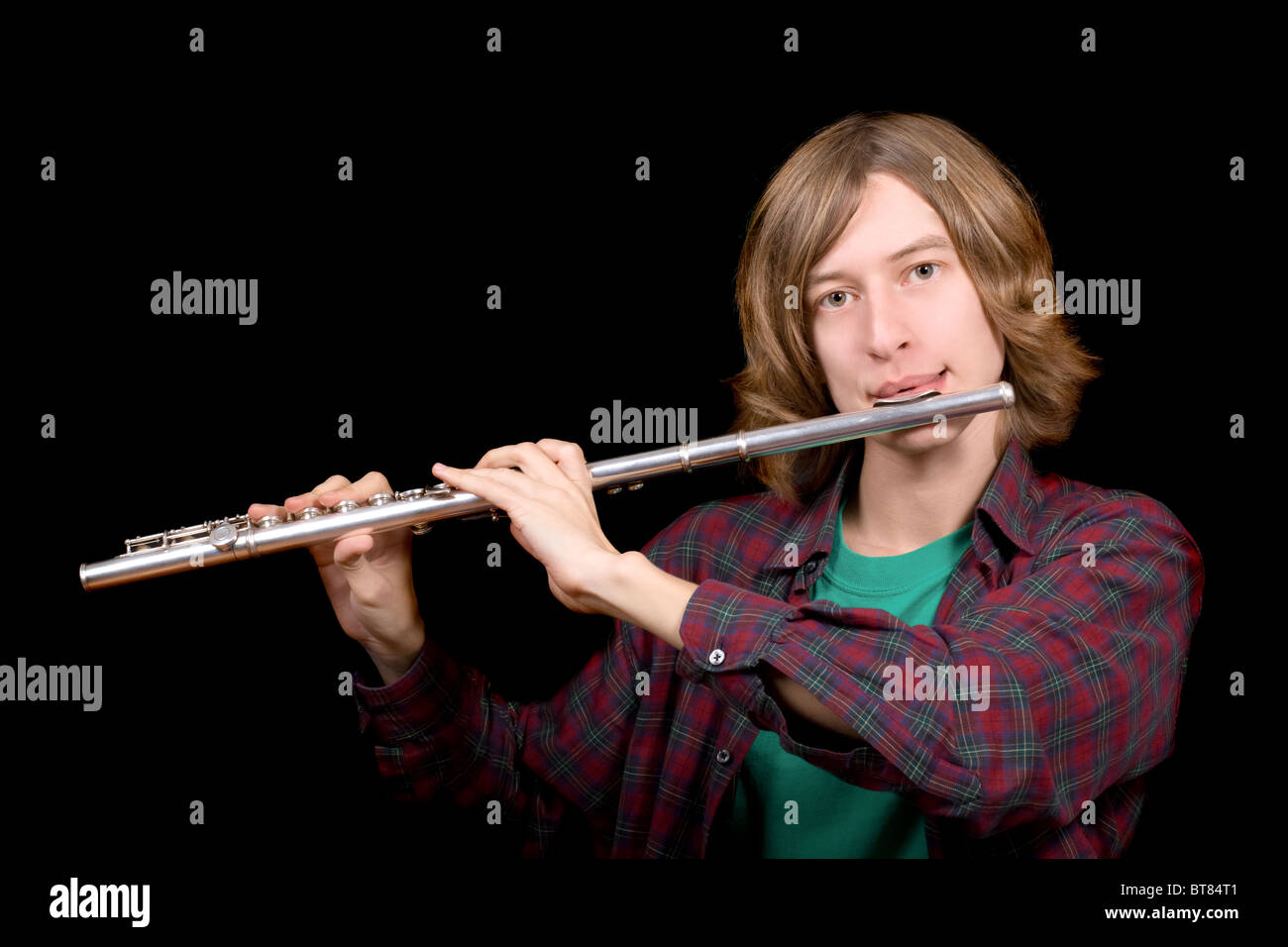 Man plays the flute hi-res stock photography and images - Alamy