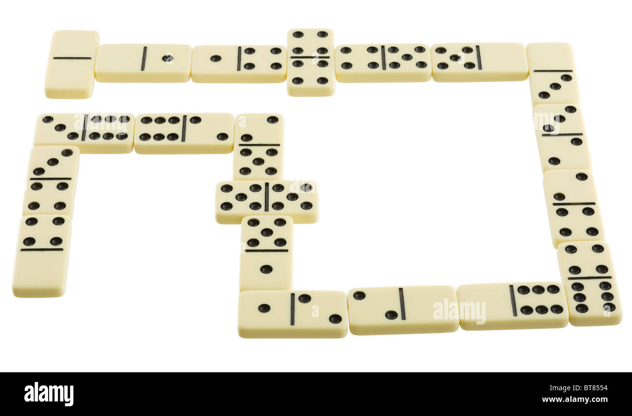 Bones of dominoes on the white background Stock Photo - Alamy