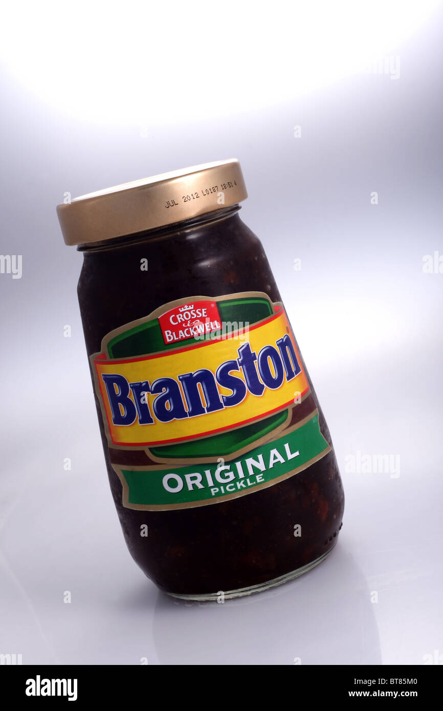 Glass jar of Branston Original Pickle, by Crosse and Blackwell Stock ...