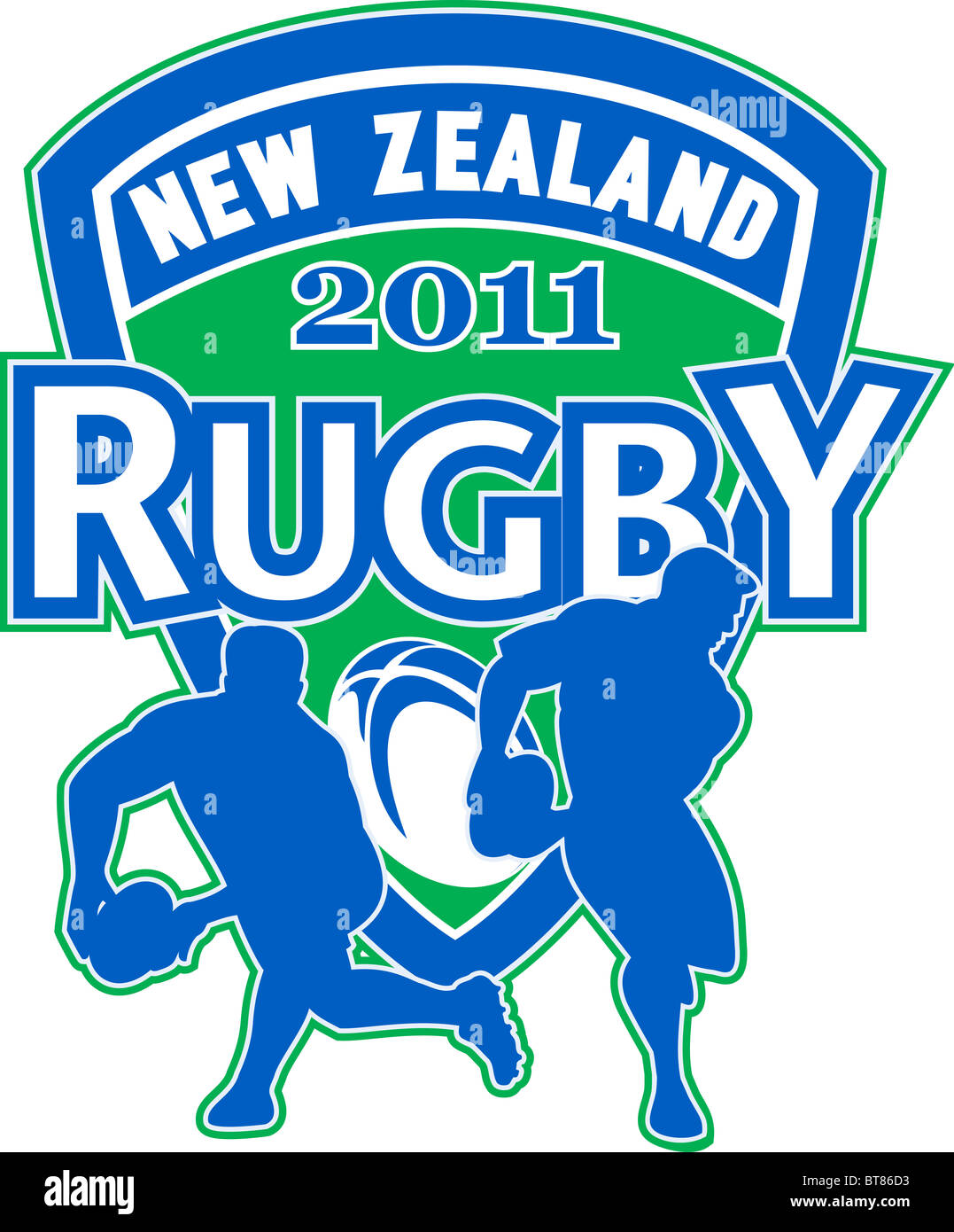 illustration of an icon showing a shield and rugby ball and player ...