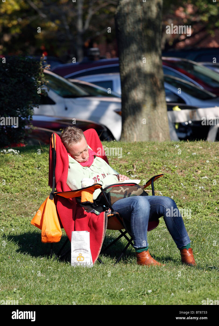 Napping in the park, Northport, Long Island NY Stock Photo - Alamy