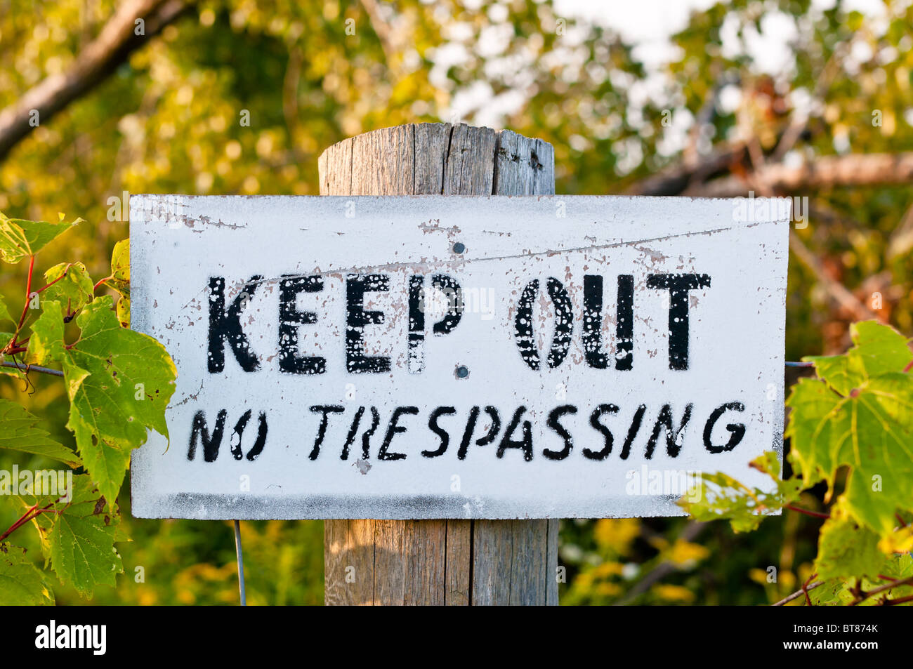 Wooden Keep Out Sign