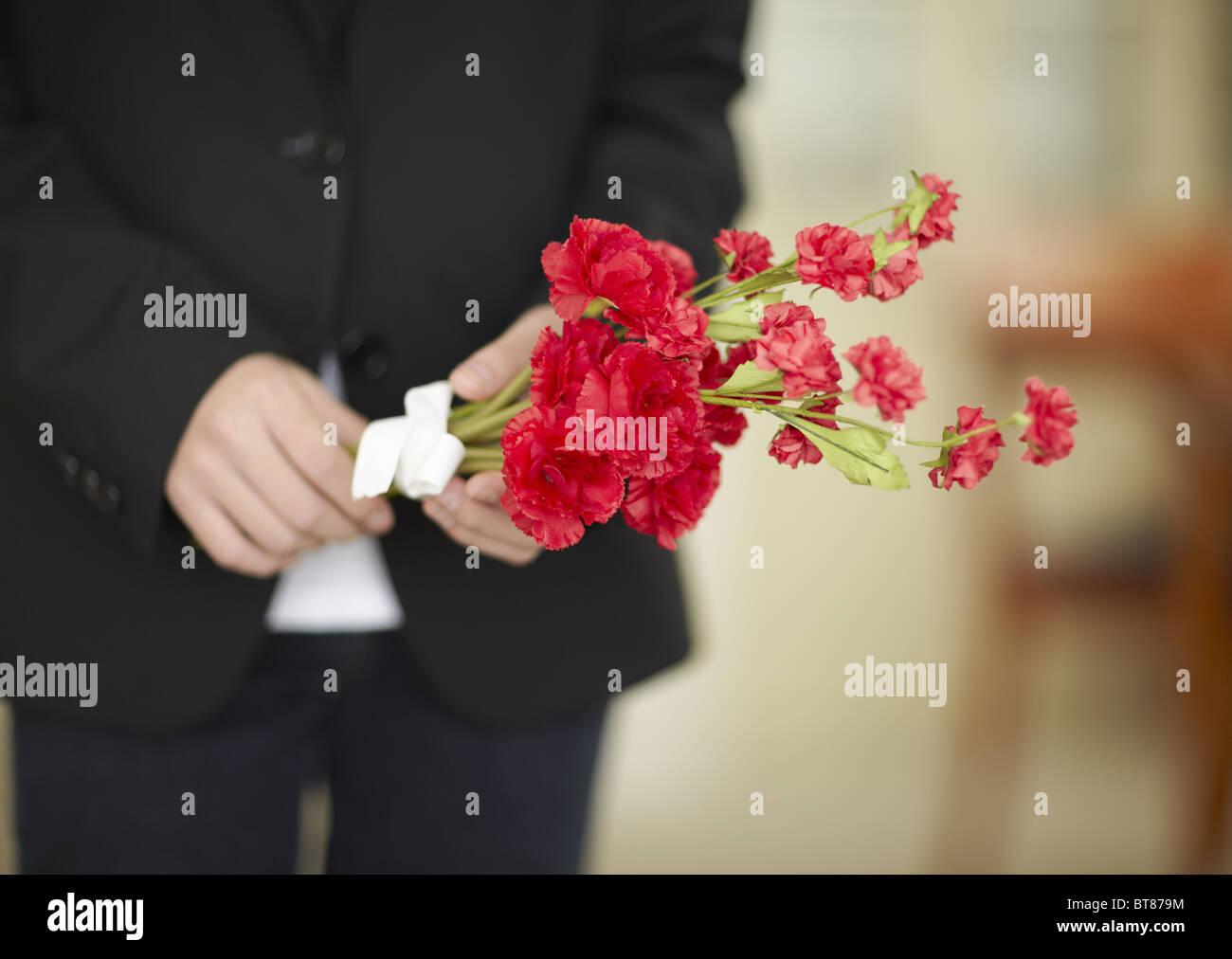 Close up of boys hands holding a carnation flower Stock Photo - Alamy