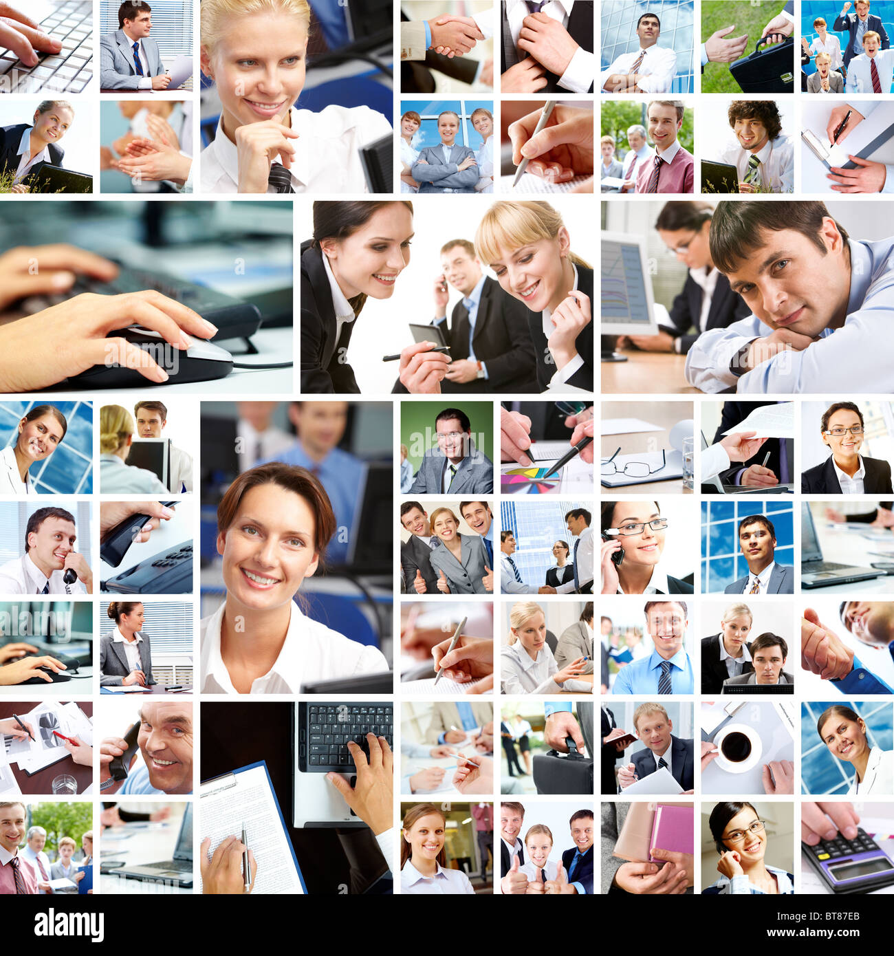 Collage with businesspeople at work and moments of their life Stock ...