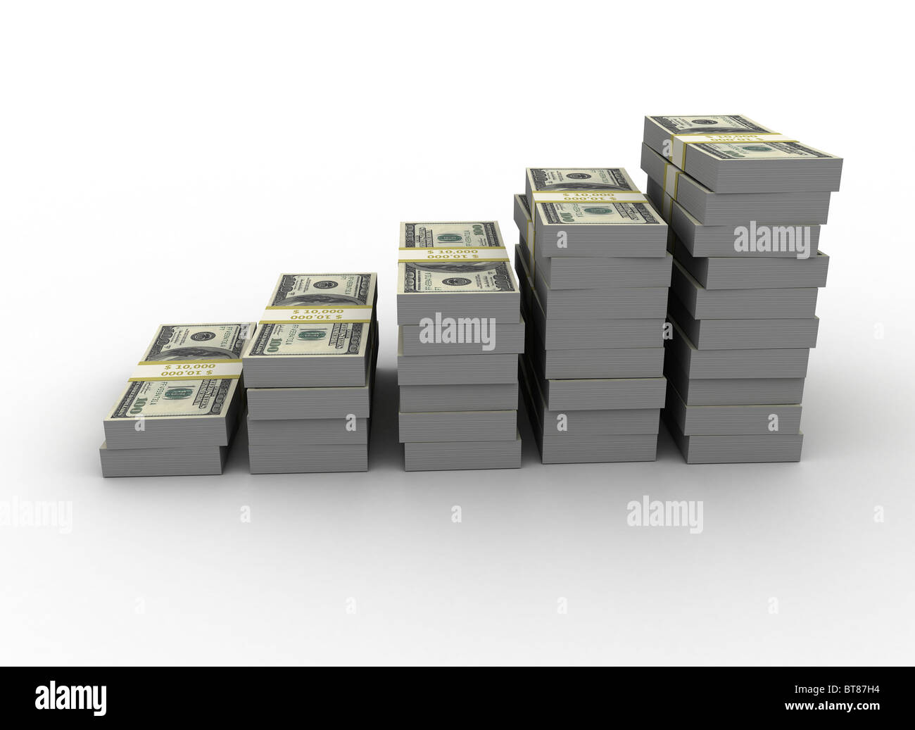 Graph from us dollars on white background Stock Photo - Alamy