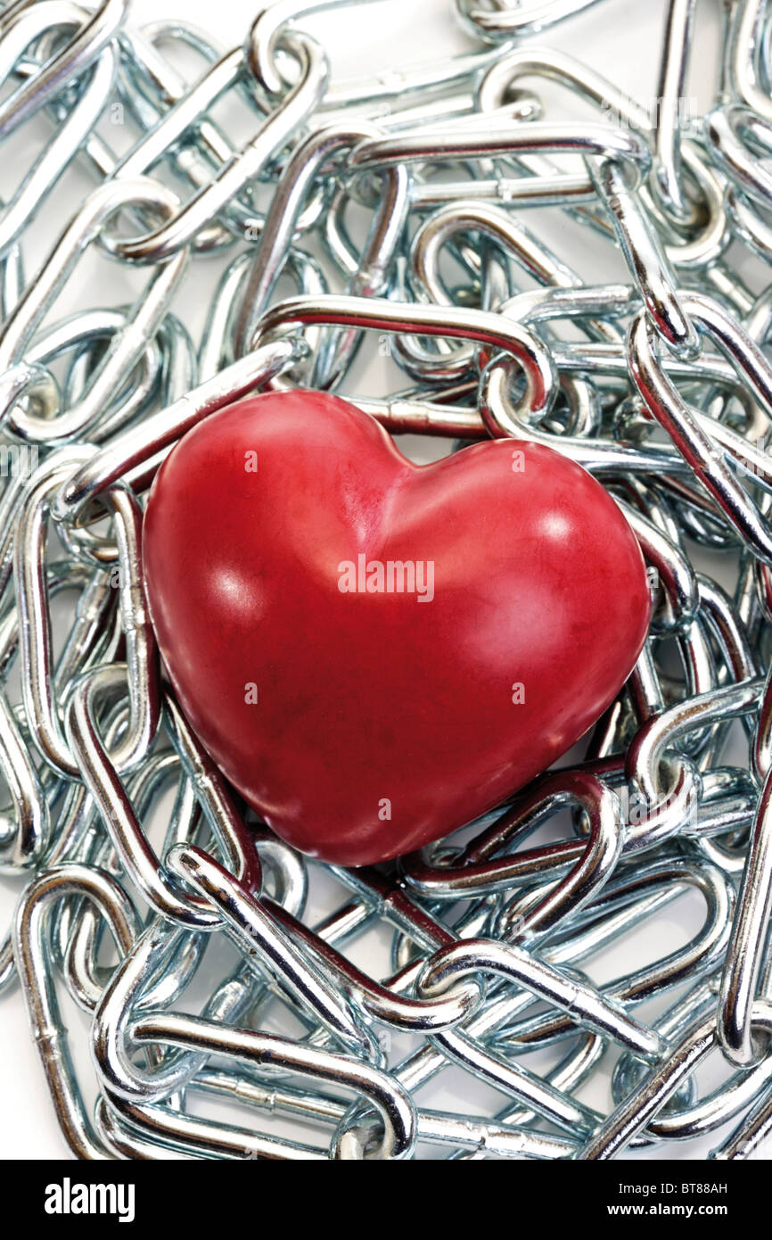 Heart in chains Stock Photo - Alamy