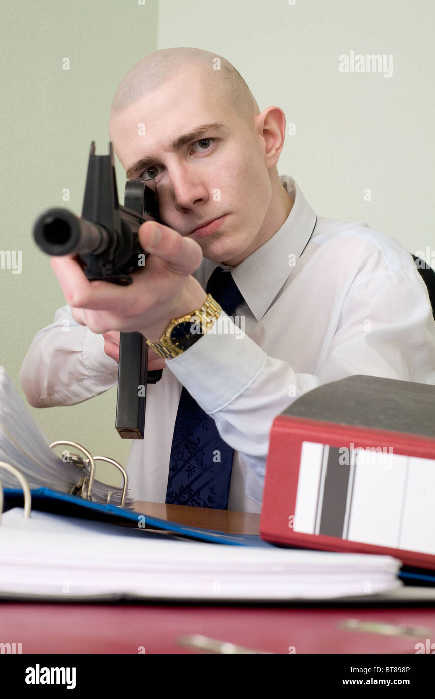 The chief accountant armed with a rifle Stock Photo - Alamy