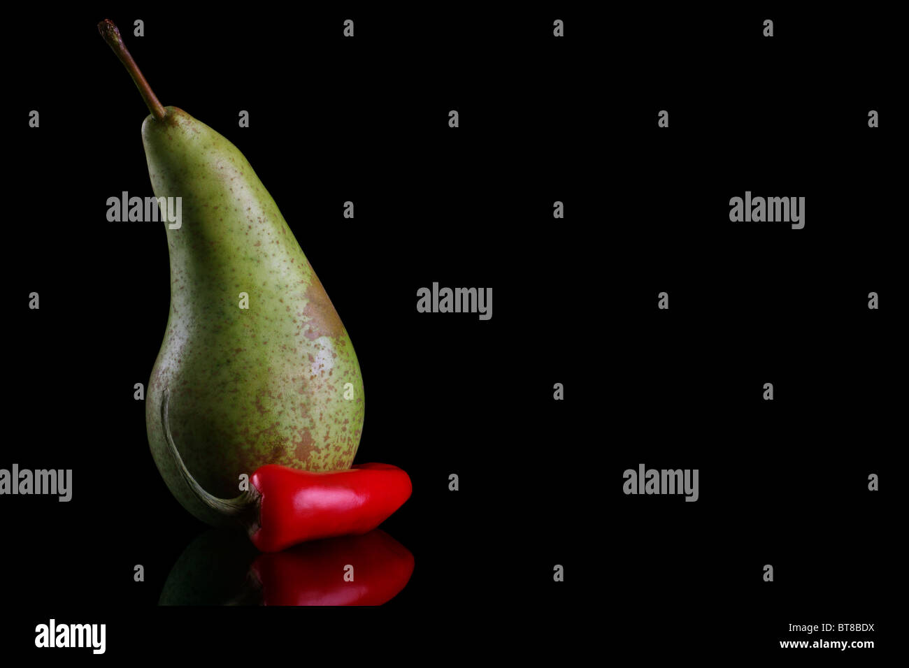 sweet pear with red hot chilli Stock Photo - Alamy