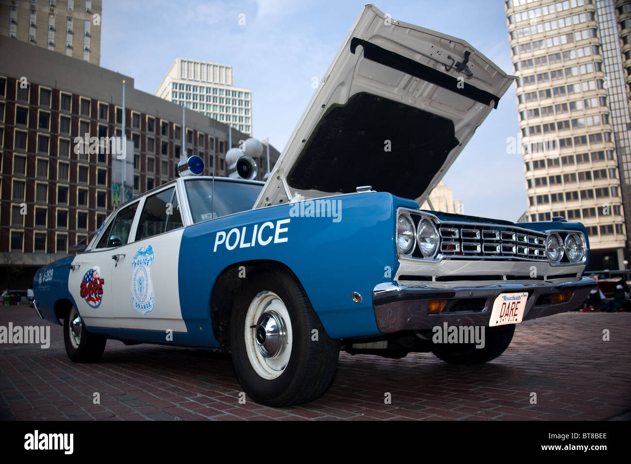 Vintage American Police Car Stock Photo - Alamy
