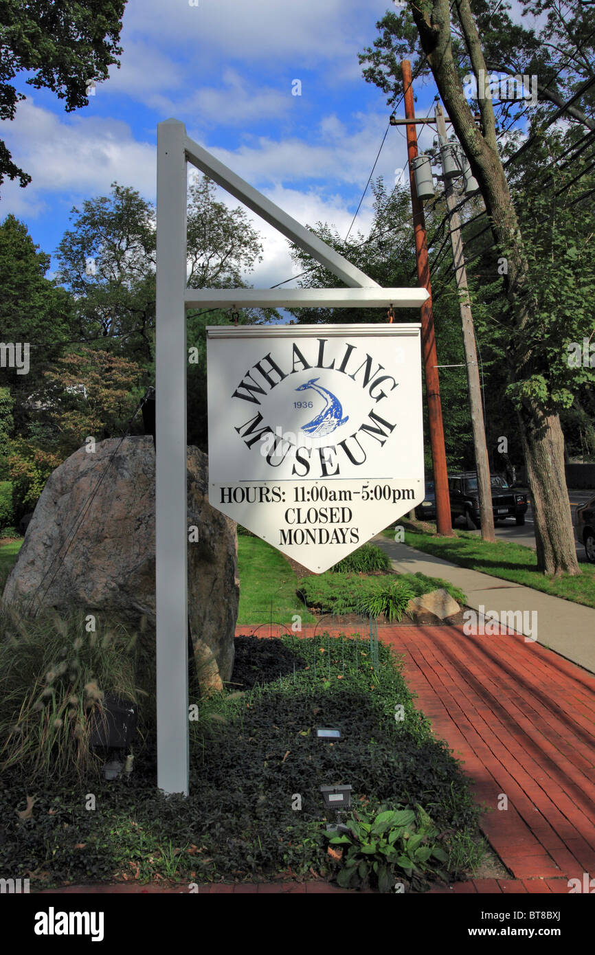 Sign at entrance to Whaling Museum, Cold Spring Harbor, Long Island NY ...
