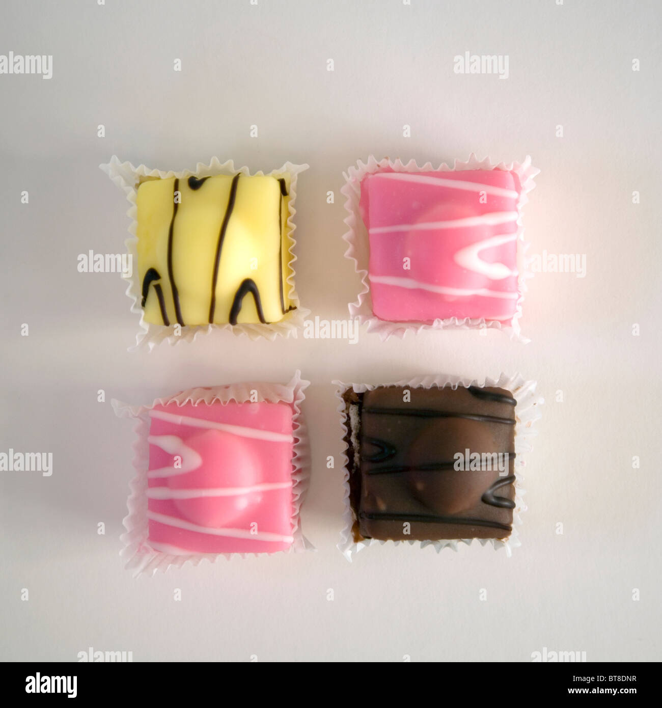 Fondant Fancies Cakes Stock Photo - Alamy
