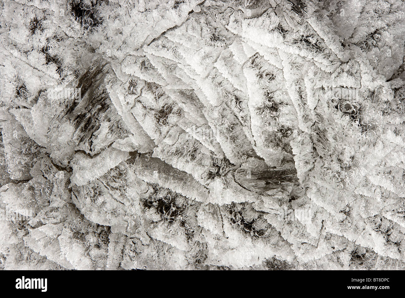 Structure from the burst ice Stock Photo - Alamy