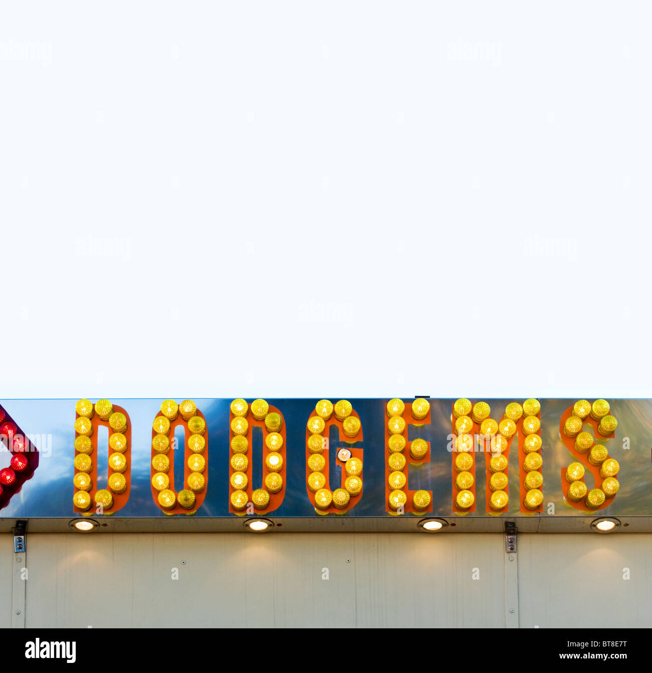 Dodgems fairground ride sign hi-res stock photography and images - Alamy