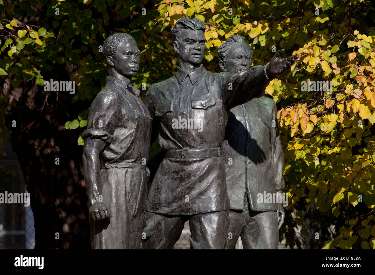 Statue of communists from all continents at the Fallen Monument Park ...