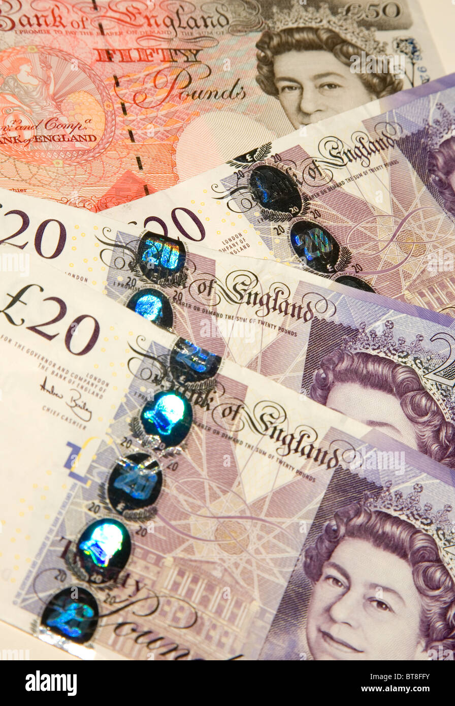 British currency notes hologram hi-res stock photography and images - Alamy