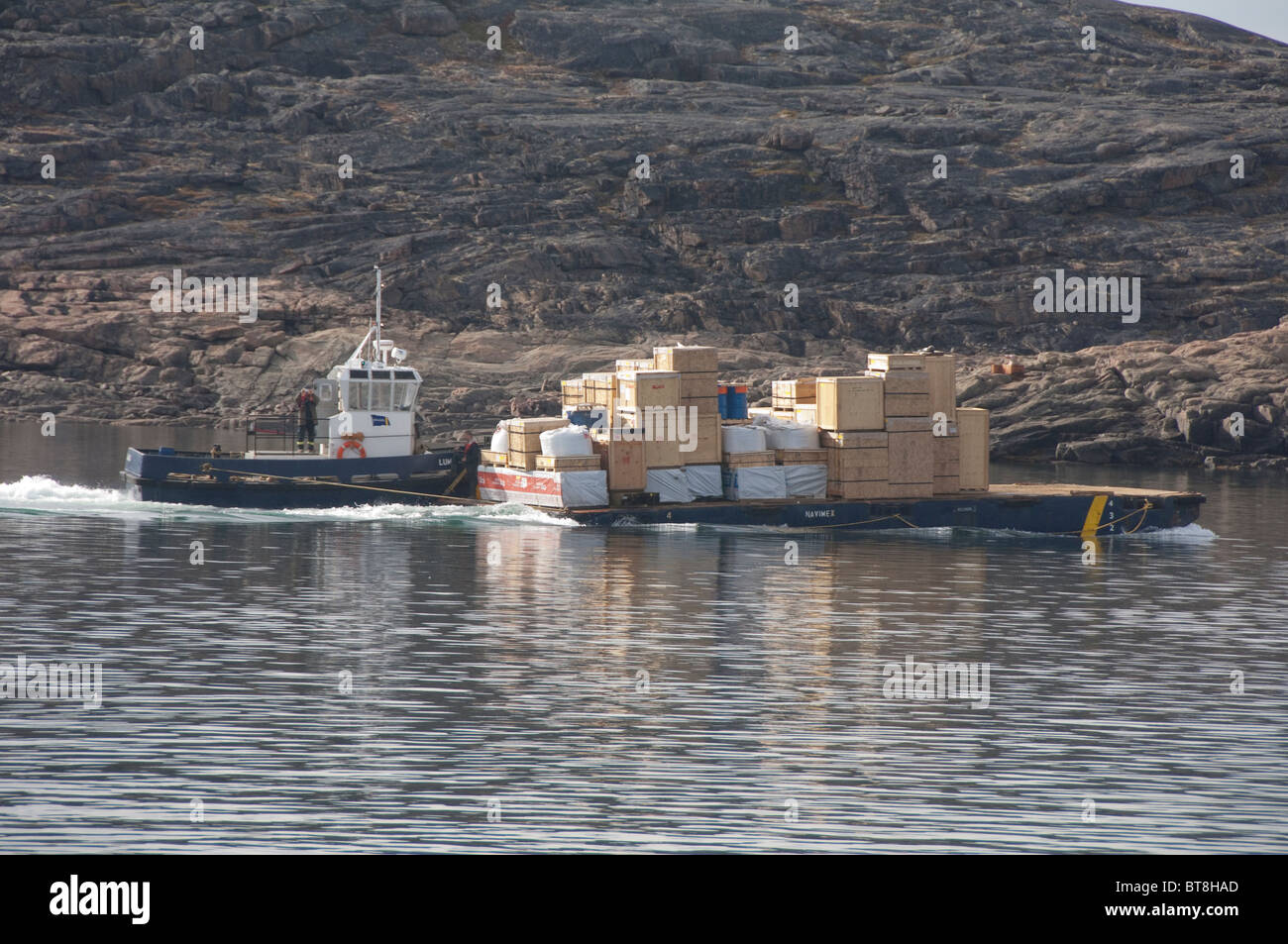 Arctic Canada, Nunavut, Baffin Island, Iqaluit (aka Frobisher Bay). Tug ...