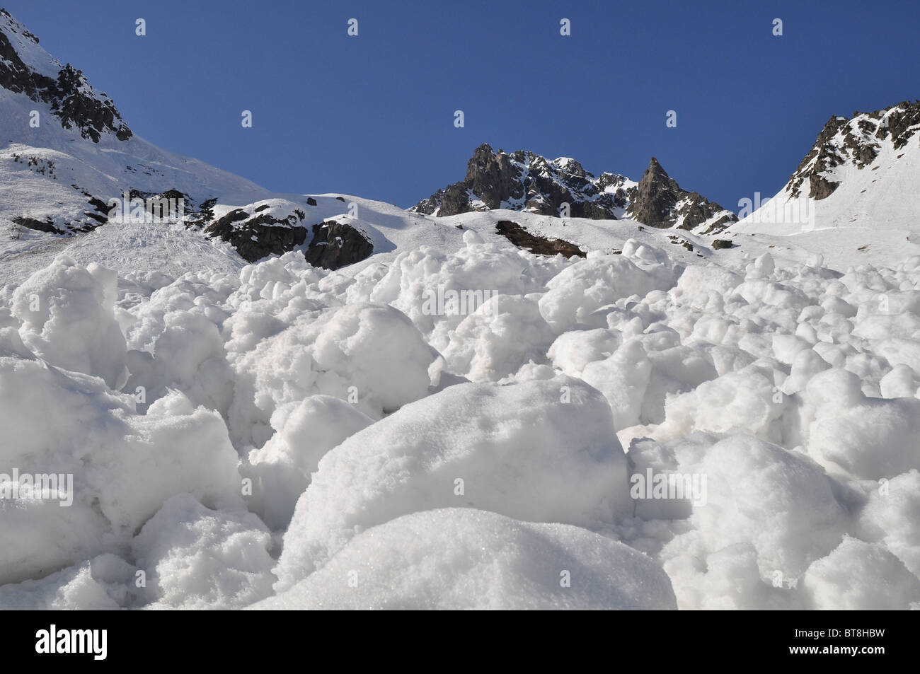 Aftermath of an avalanche at Chamonix, France Stock Photo - Alamy
