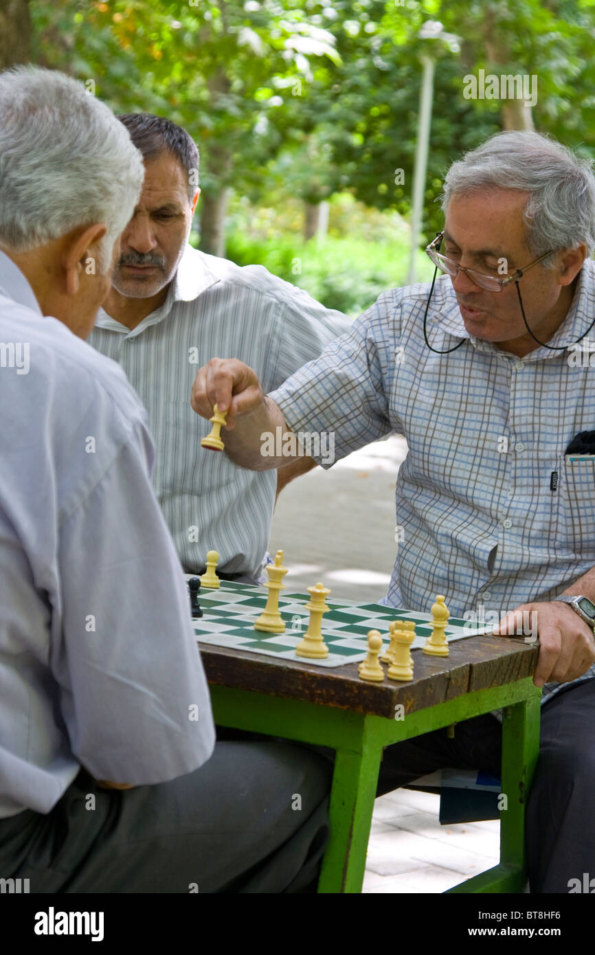 Iranian men playing chess in Laleh Park in Tehran Iran Stock Photo - Alamy