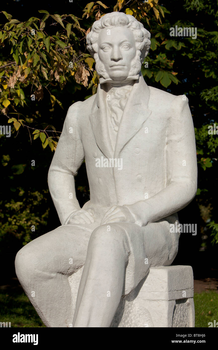 Statue of Russia's most famous poet Alexander Pushkin (1799-1837) at ...