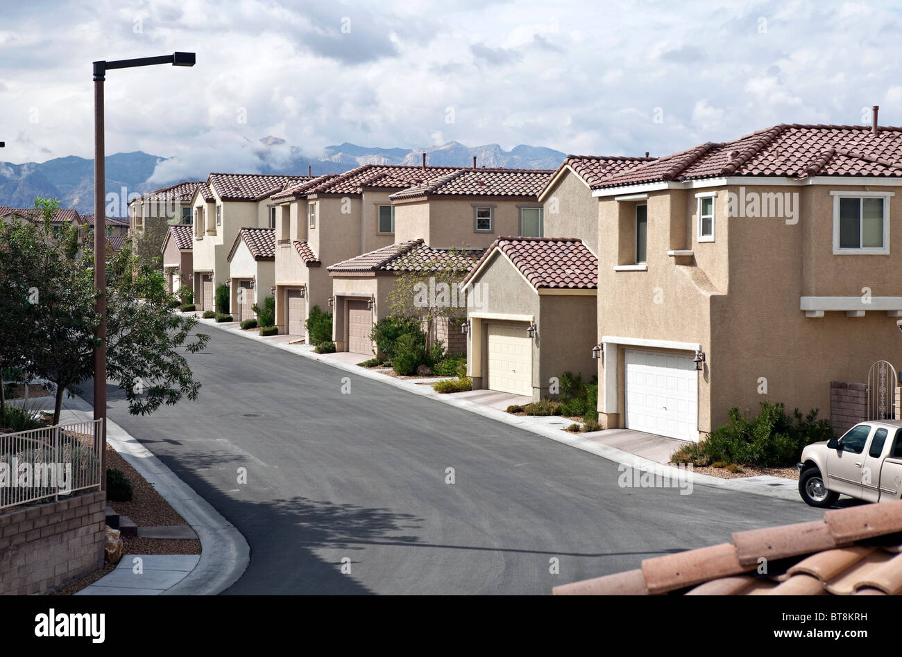 Modern desert suburban street in the western United States Stock Photo ...