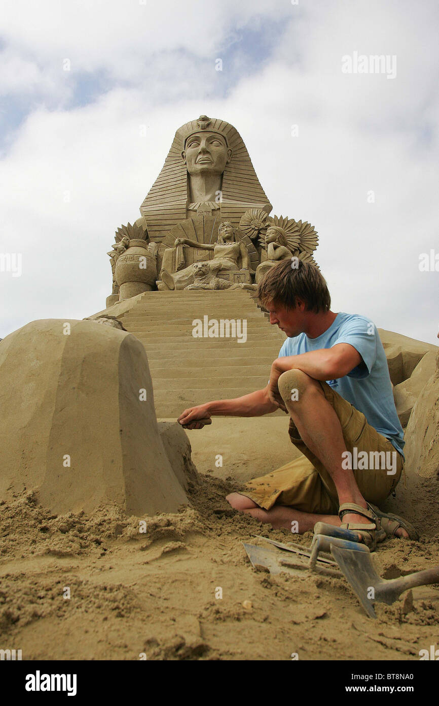 Artists Work On Sand Sculpture High Resolution Stock Photography and ...