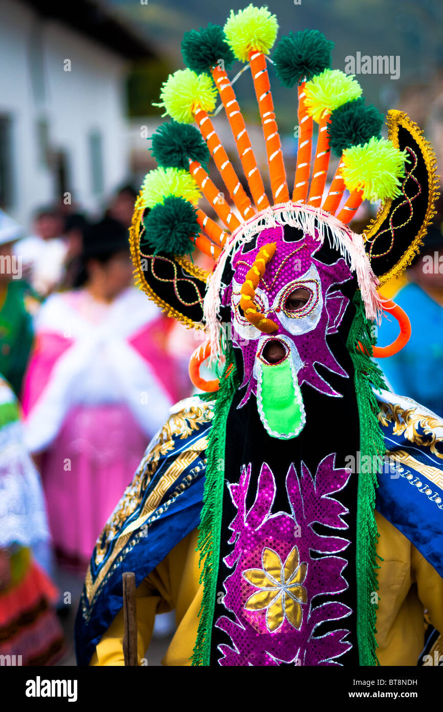 A man dancer in a colorful costume performs Aya Uma during the Inti ...
