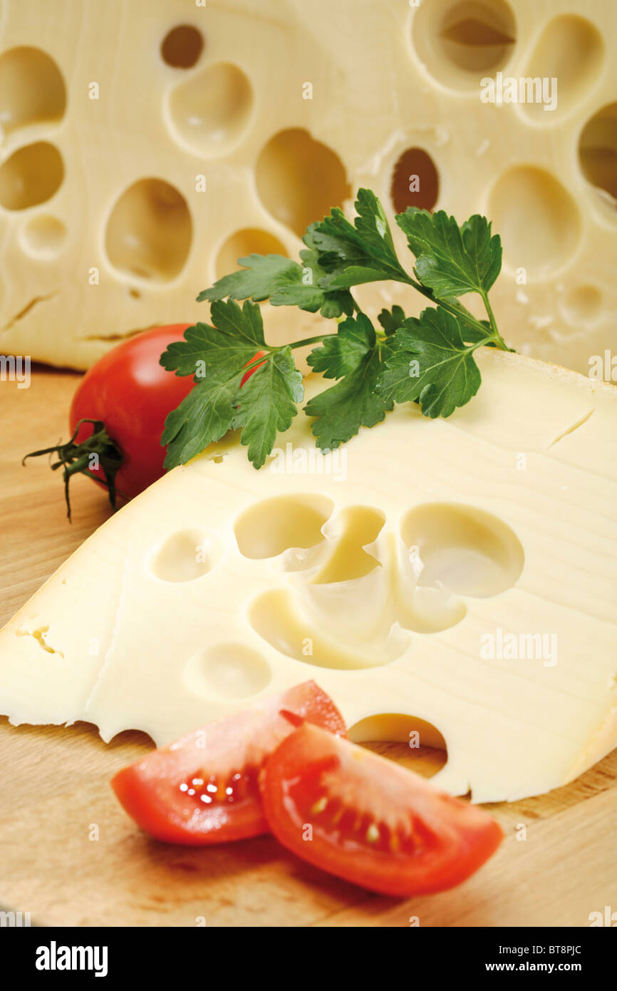 Leerdamer cheese and tomatoes Stock Photo - Alamy