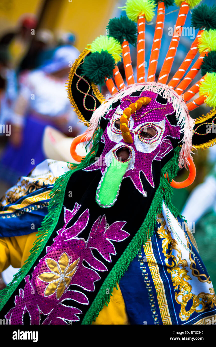 A man dancer in a colorful costume performs Aya Uma during the Inti ...