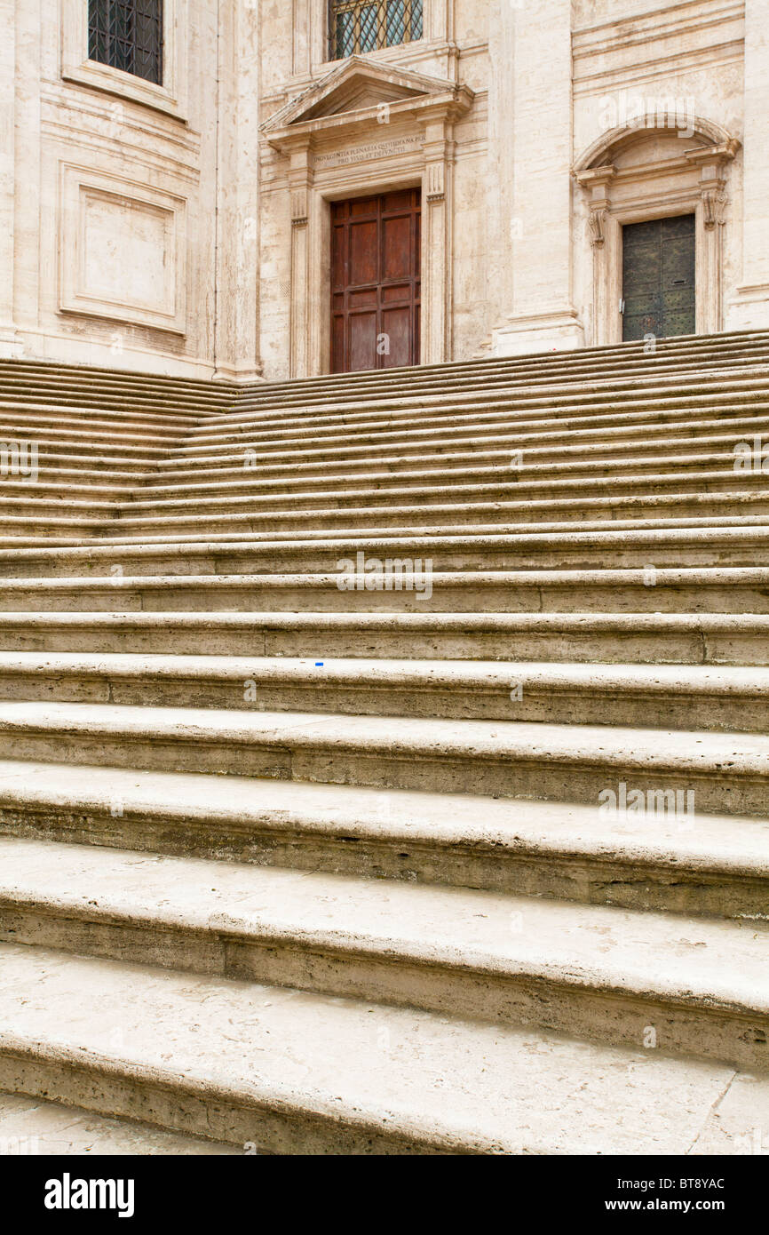 Italy, Lazio, Rome. Grand staircase leading to typical Rome ...