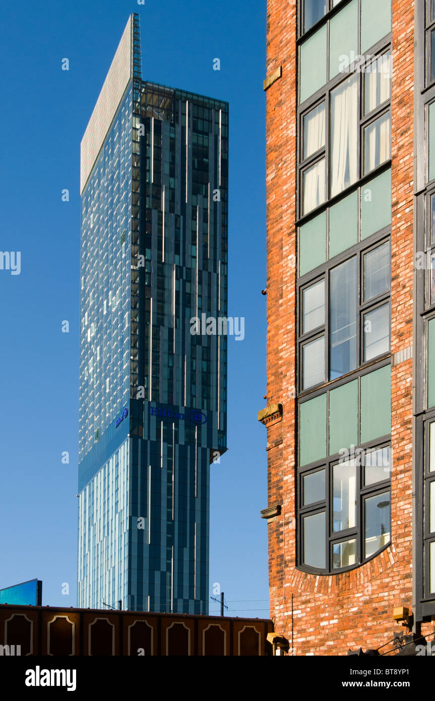 The Beetham Tower, also known as the Hilton Tower. Manchester, England ...