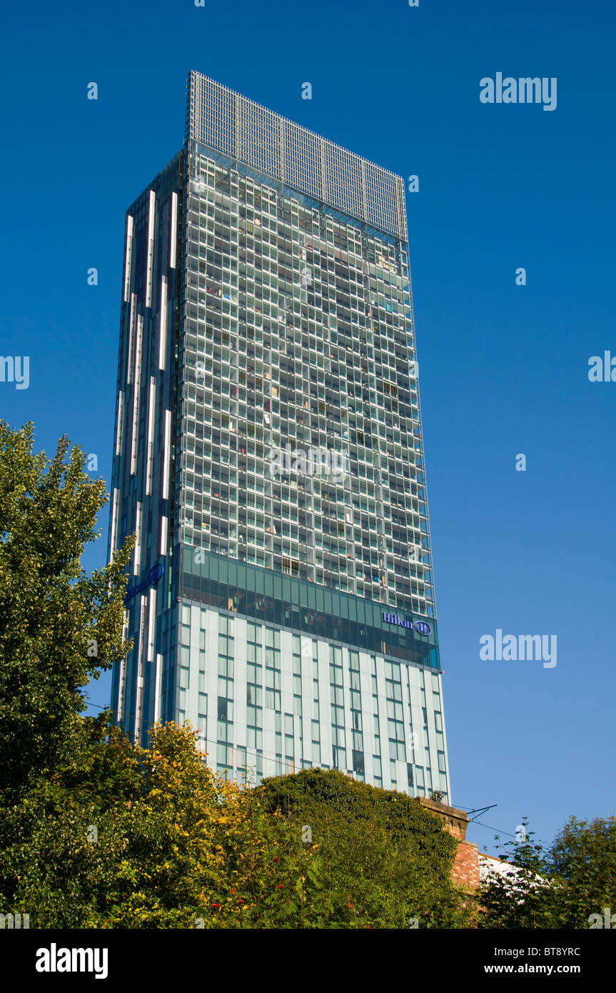 The Beetham Tower, also known as the Hilton Tower. Manchester, England ...