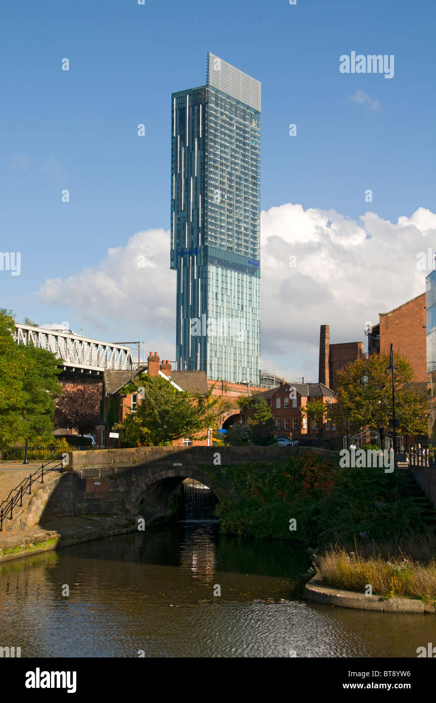The Beetham Tower, also known as the Hilton Tower. Castlefield basin ...