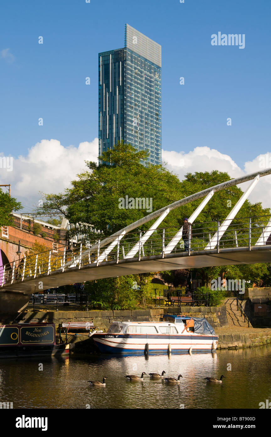 The Beetham Tower, also known as the Hilton Tower. Castlefield basin ...