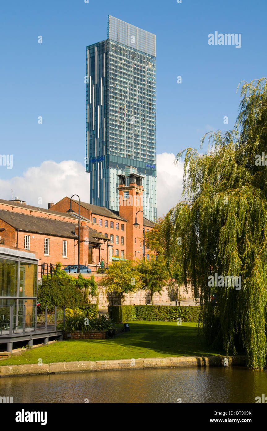 The Beetham Tower, also known as the Hilton Tower. Castlefield basin ...